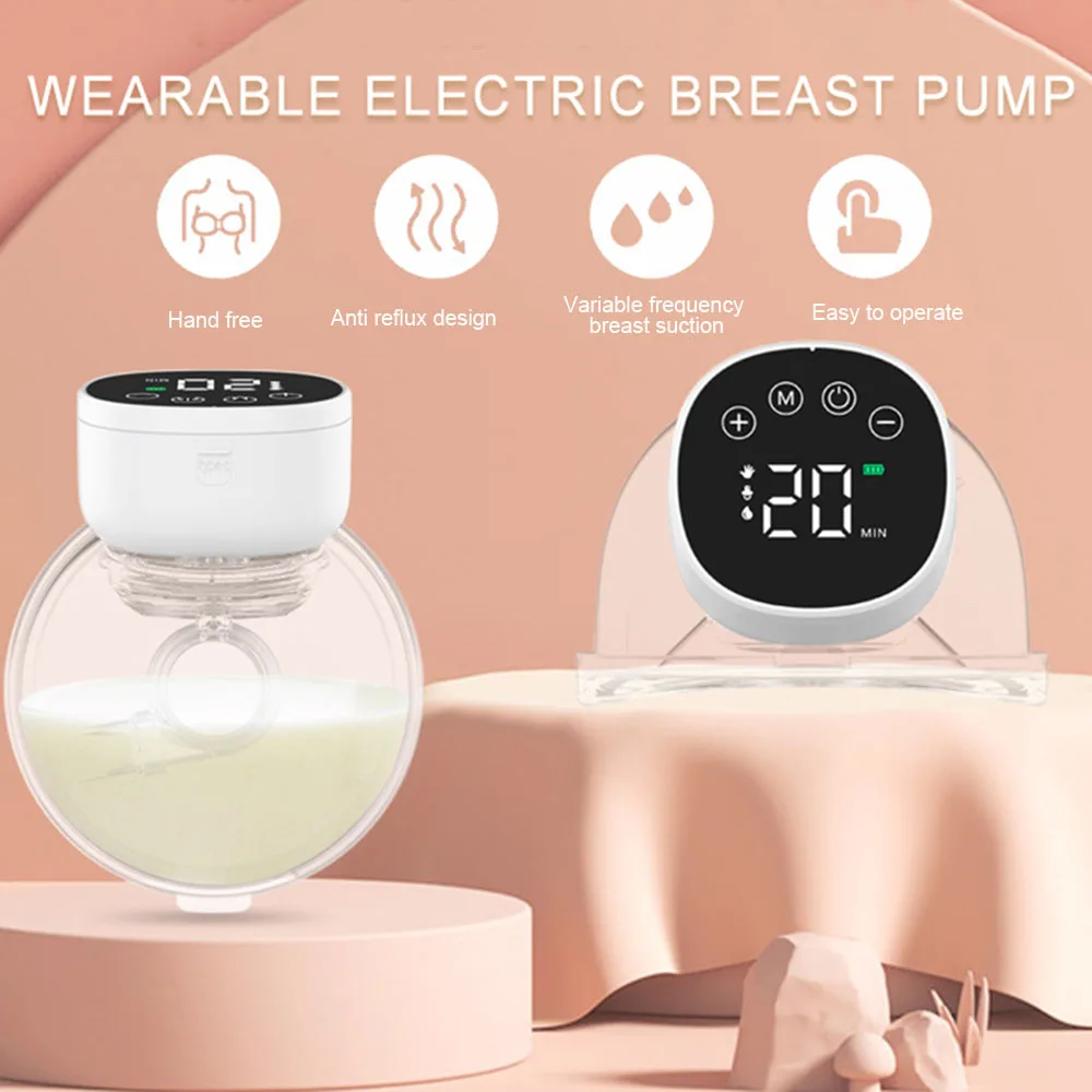 Wearable-Electric-Breast-Pump-With-Touch-Panel-and-LED-Display-Screen ...