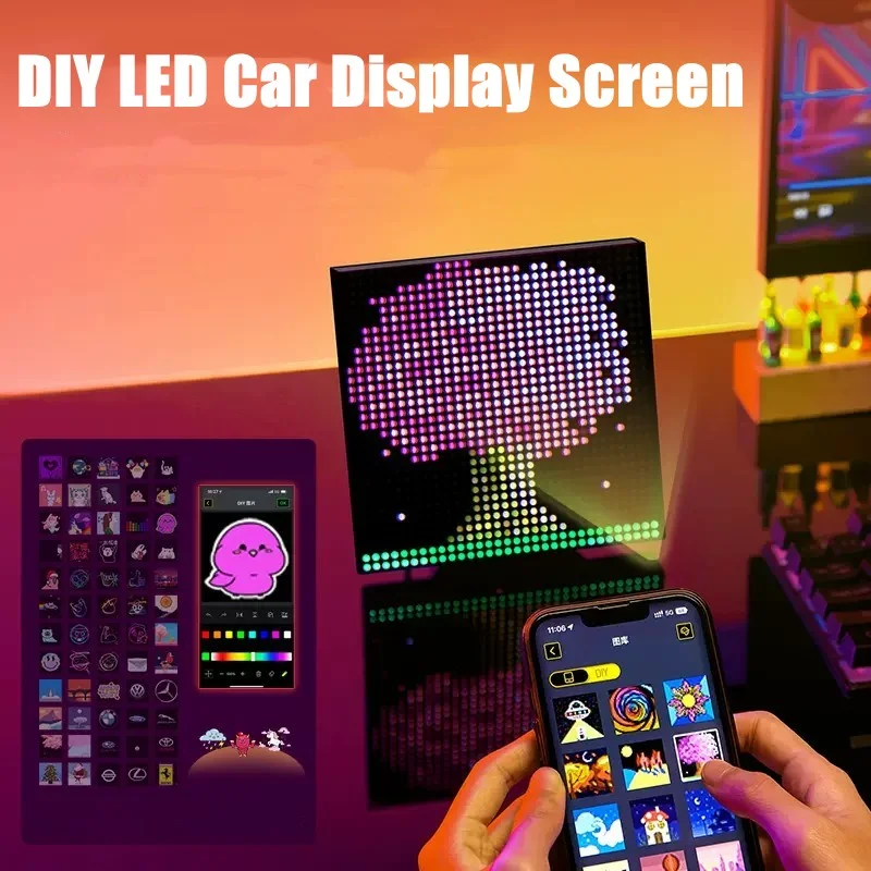 Diy Led Mátrix Pixel Panel Autó Usb Rgb Graffiti Lámpa Bluetooth ...