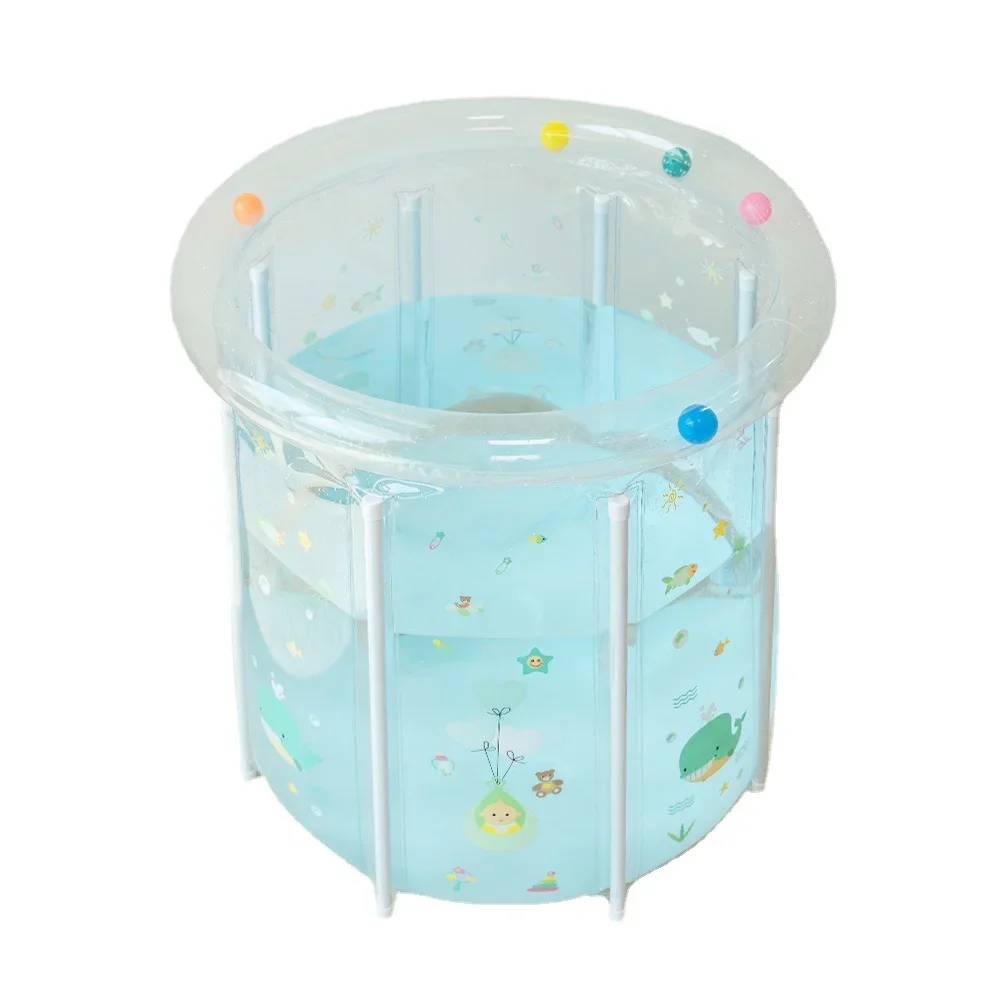 Cartoon-Kids-Bath-Bucket-Baby-Swimming-Bucket-Household-Foldable ...