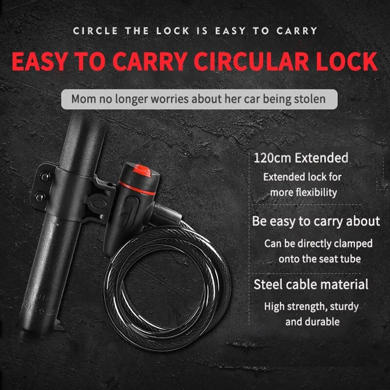 Mountain-Bike-Lock-Anti-Theft-Lock-for-Motorcycle-Bicycle-Wire-Lock ...