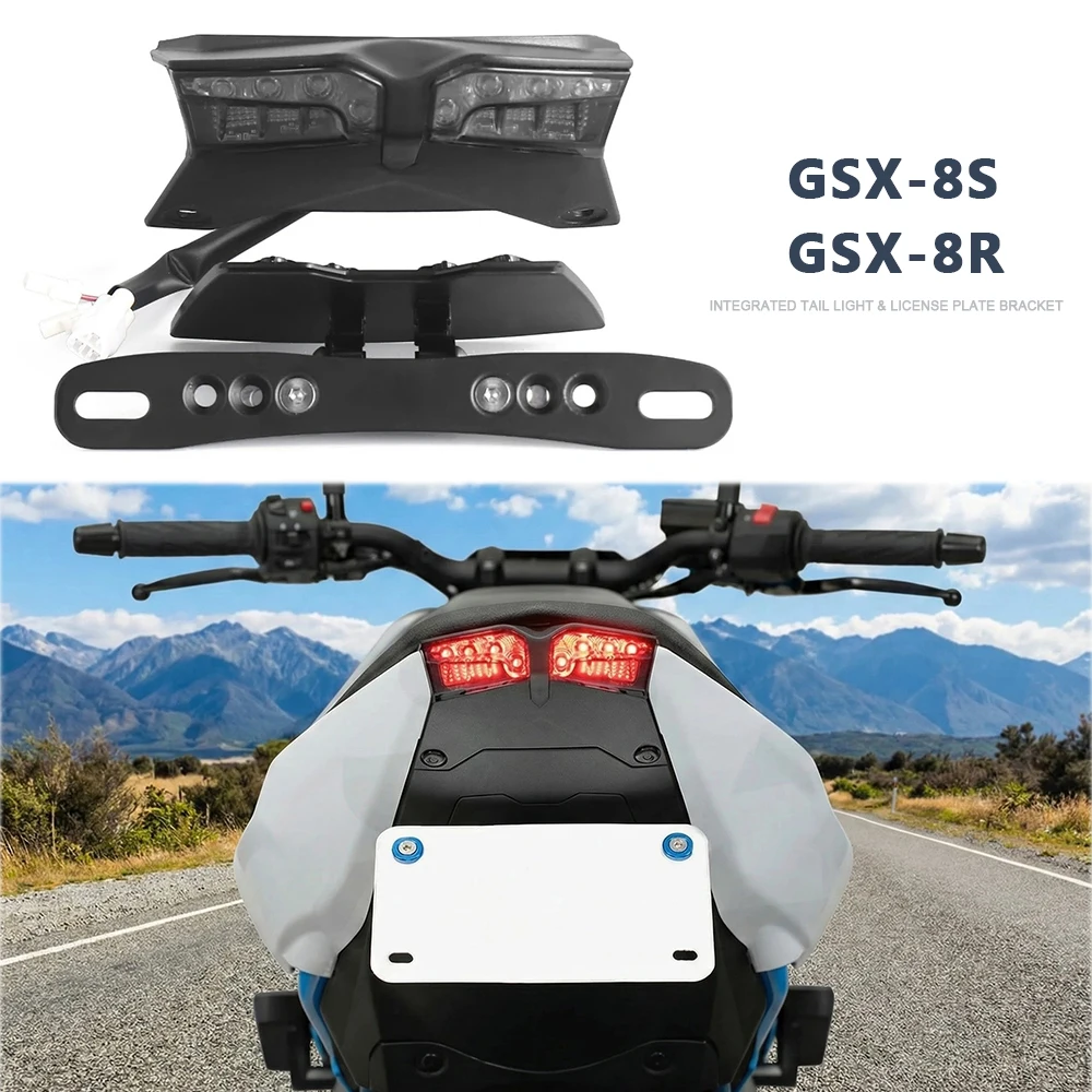 All-in-One LED Tail Light with Integrated Turn Signals License Plate ...