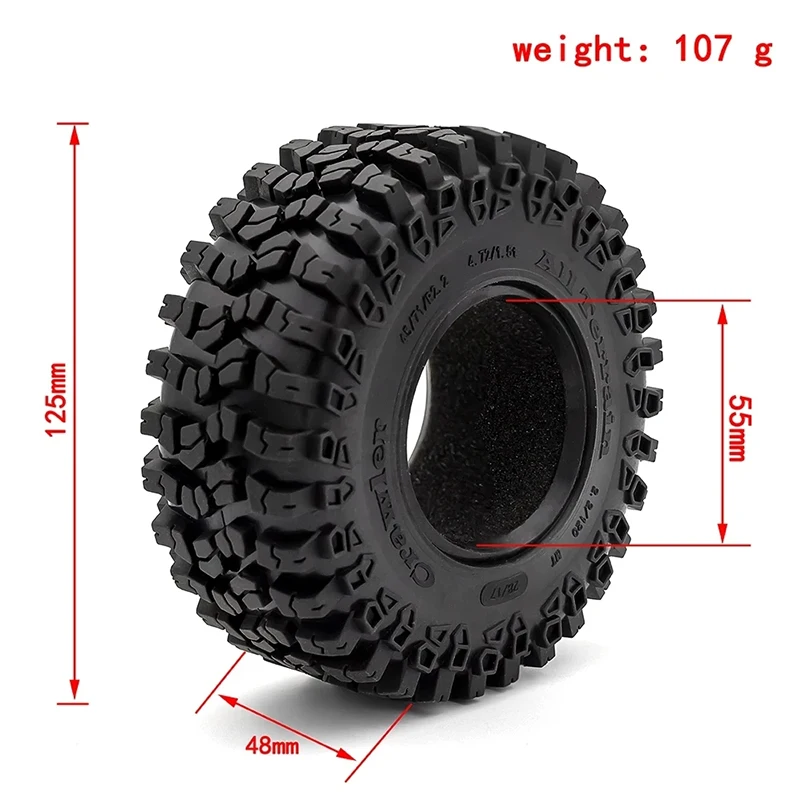 RC-2-2-Inch-Mud-Grappler-Rubber-Tyre-125-48mm-Wheel-Tires-for-1-10RC ...