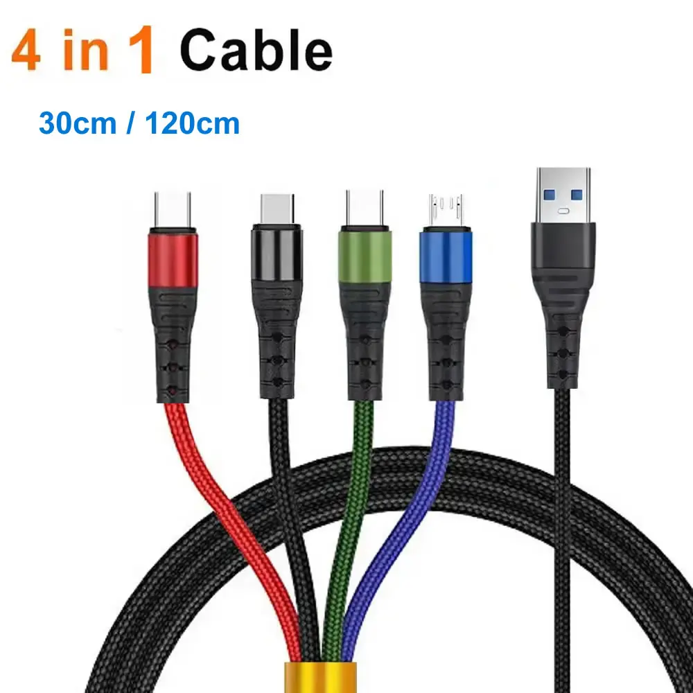4 in 1 Charging Cable for Multiple Devices Charging Cable 5V 3 in 1 ...