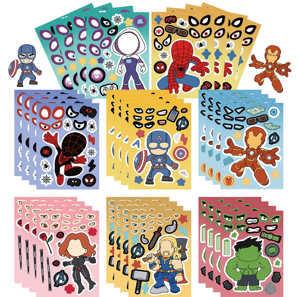 8/16Sheets Disney Spiderman and His Amazing Friends Stickers Puzzle ...