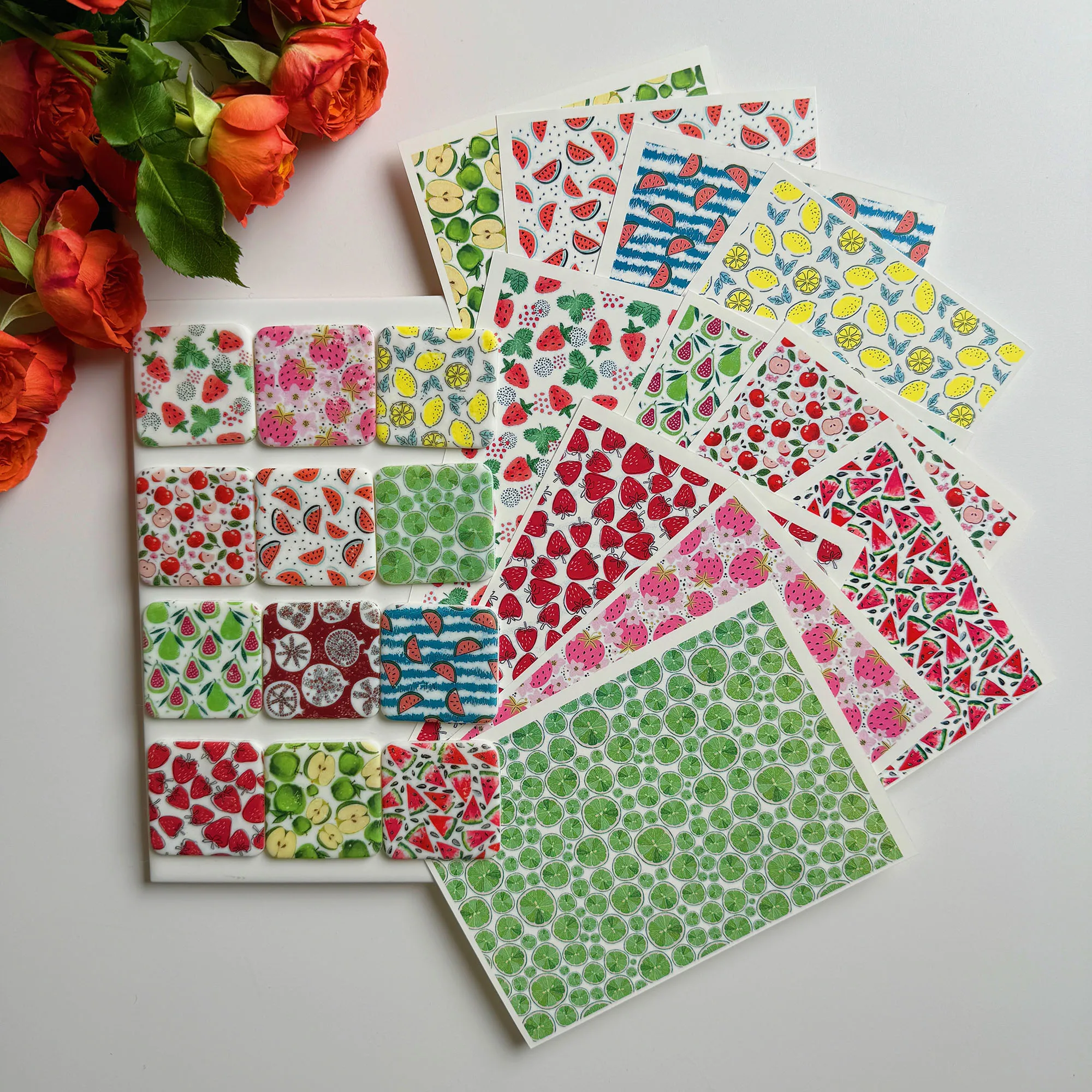 Fruit-Series-Transfer-Paper-Lemon-Strawberry-Watermelon-Apple-Pattern ...