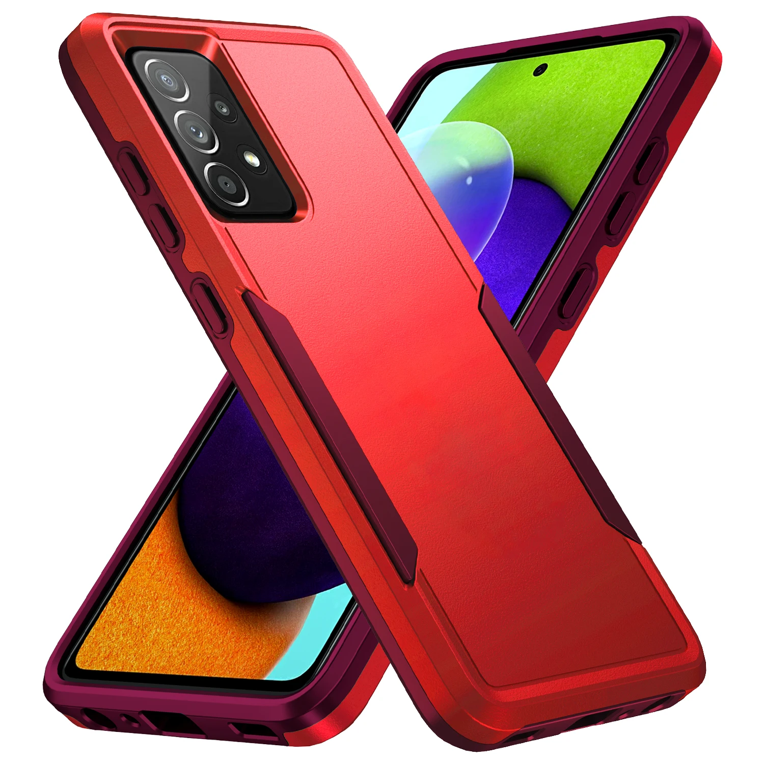 Robust Hybrid Protective Phone Case Cover for Galaxy S25 (Red)