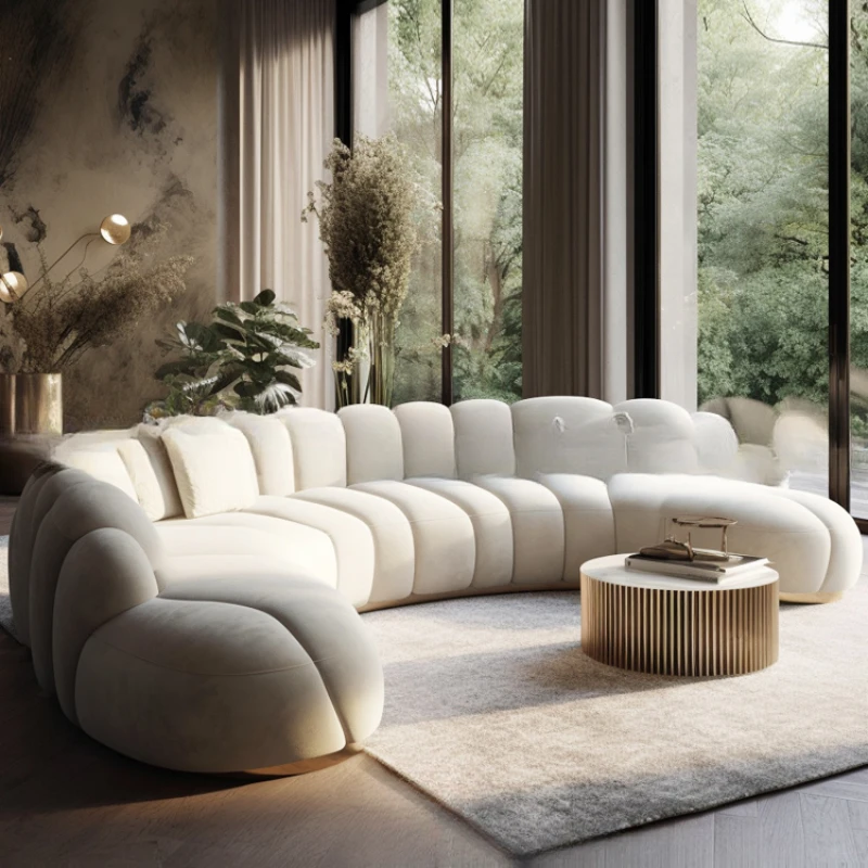 Sof-curvo-de-estilo-crema-mueble-creativo-para-sala-de-estar-oficina-de ...