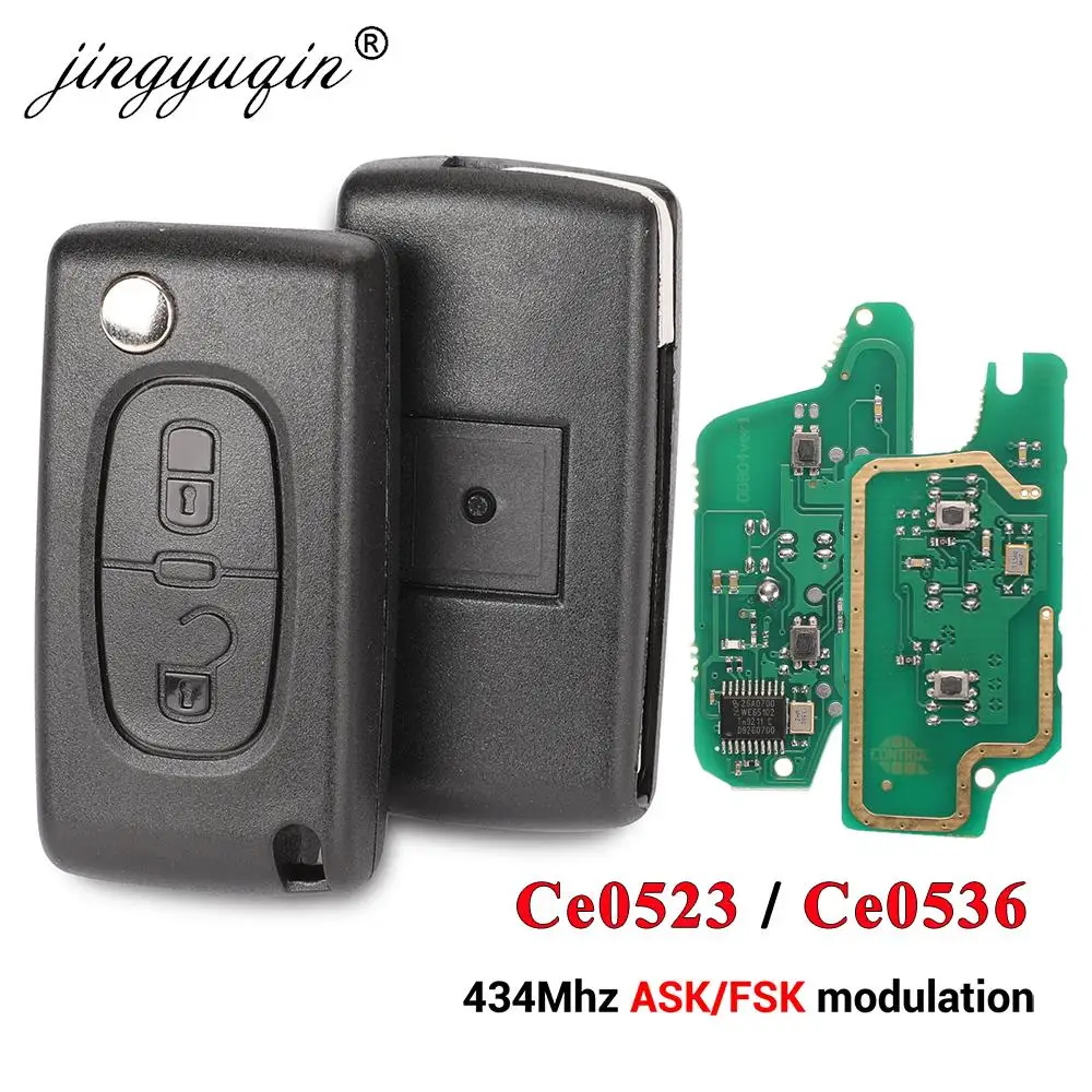 jingyuqin-434Mhz-ASK-FSK-2-Button-Remote-Flip-Key-Fob-For-Citroen-C2-C3 ...