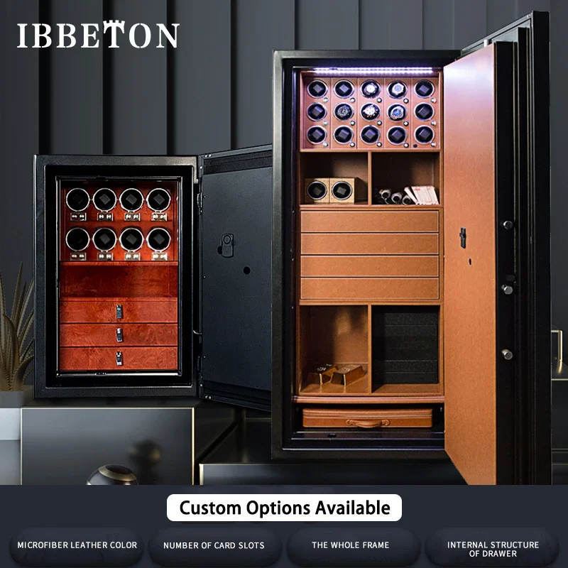 Luxury Custom Watch Winder Safe Box Cabinet Steel Strongbox with ...
