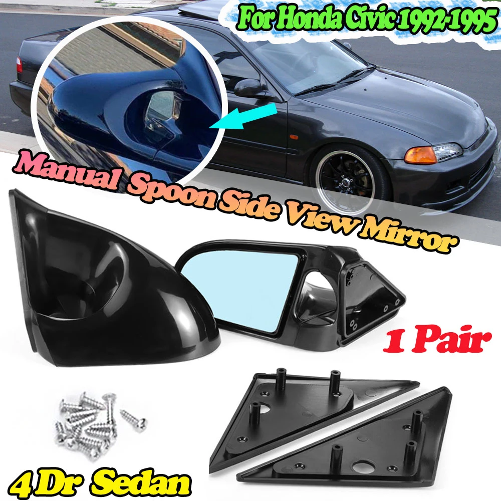 Manual Adjustable Spoon Style 2pcs Car Door Wing Rear View Side View ...