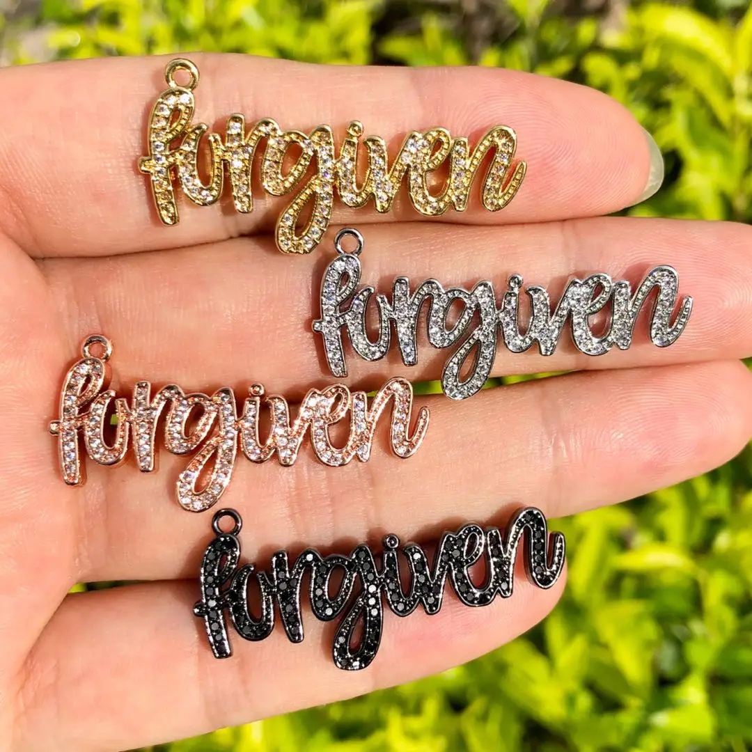 5Pcs-Cubic-Zirconia-Pave-Forgiven-Word-Charms-Gold-Plated-Letter ...