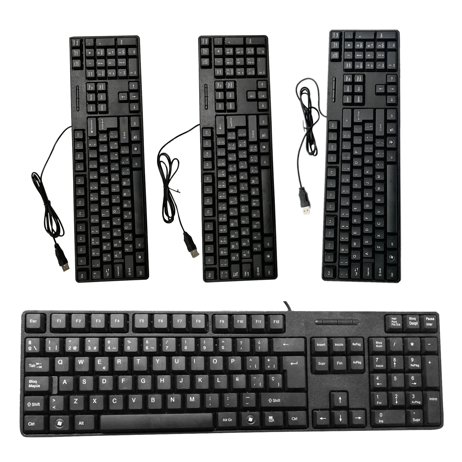 USB-Universal-Wired-Keyboard-English-Russian-Arabic-language-Spanish ...