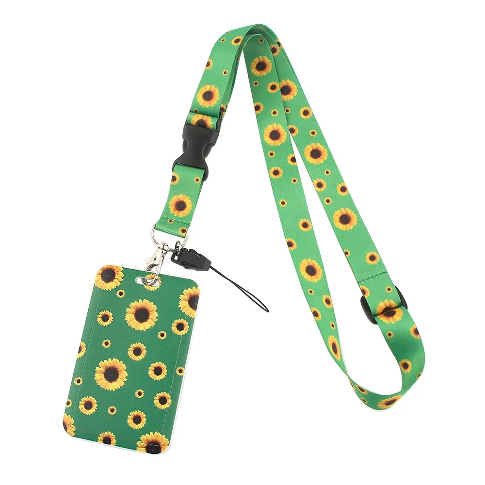 Colorful-Sunflower-Lanyard-new-Daisy-Plastic-Polyester-Badge-Holder-Key ...