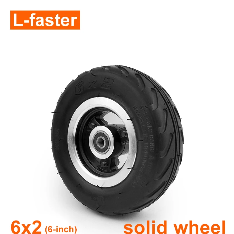 6 Inch Electric Scooter Airless Wheel 6x2 Solid Tire Metal Hub With 608 ...