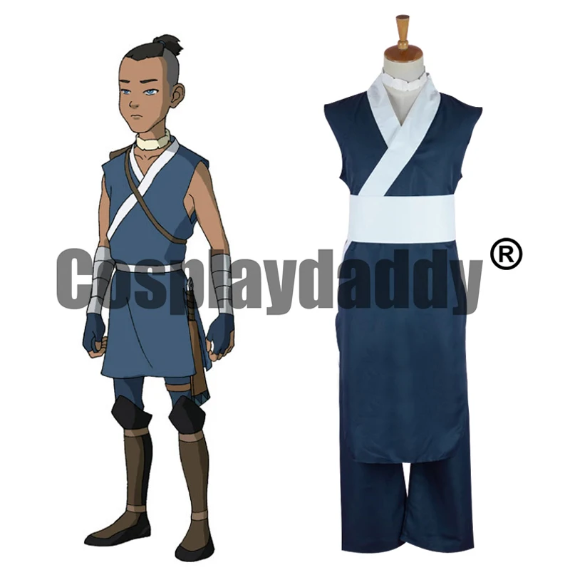 Avatar: The Last Airbender Water Tribe Sokka Outfit Cosplay Costume ...