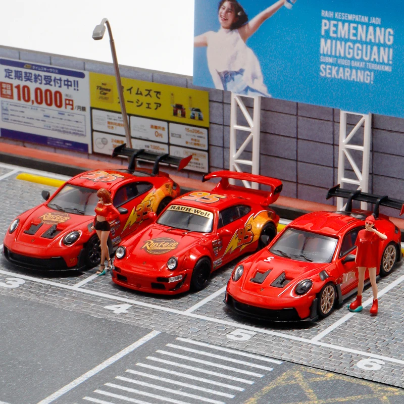 TM TimeMicro BSC 1:64 RWB 964 911 992 GT3 RS Lightning Diecast Diorama ...
