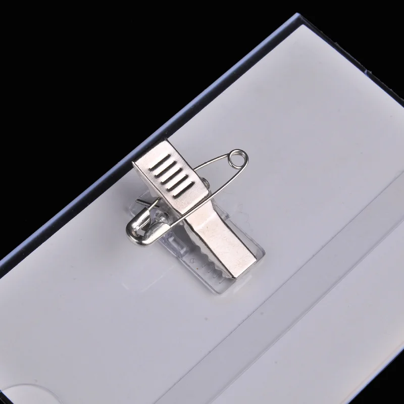 10pcs Safety Pin Clip Transparent Brooch ID Card Holder for Business ...