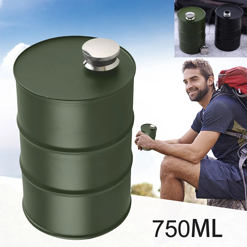 25oz Oil Drums Whisky Flagon Alcohol Liquor Hip Flask Vodka Portable ...