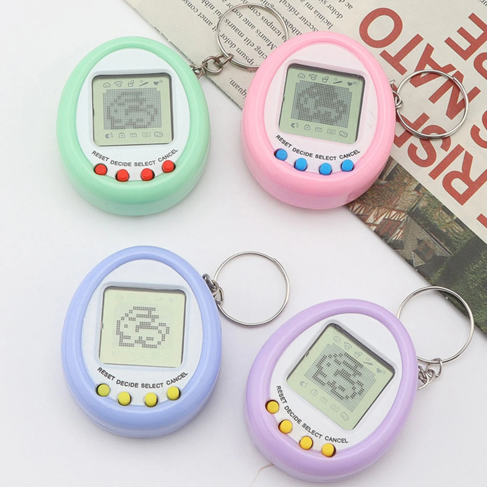 Macaron Mini Electronic Pet Machine Virtual Pet Tamagotchi Toy 168 Pets ...