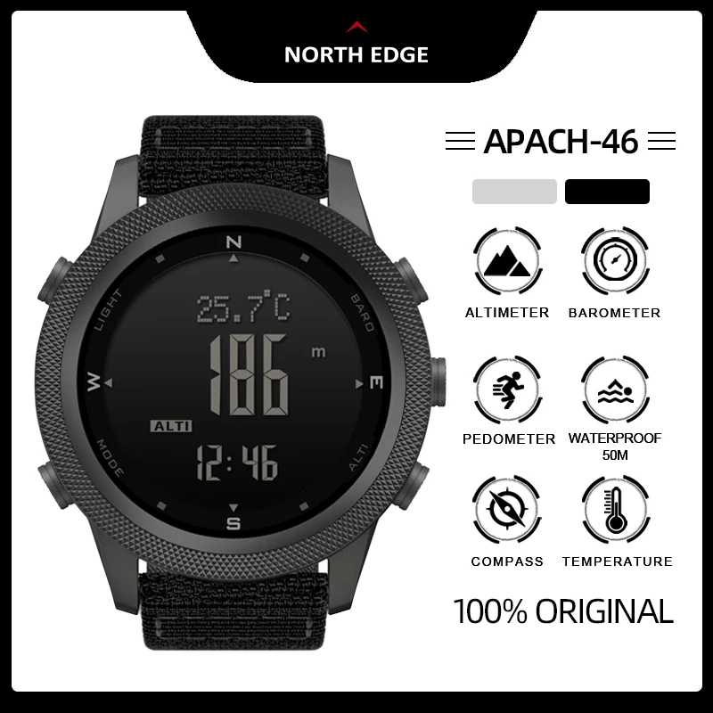 NORTH EDGE Smart Watch For Men Altimeter Barometer Thermometer Compass ...