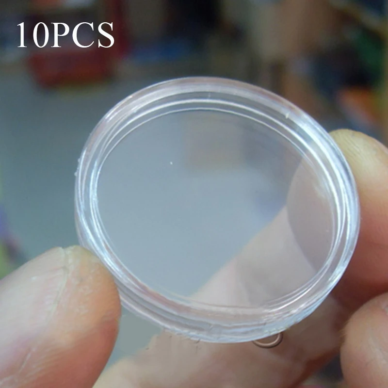 10pcs-25-50mm-Transparent-Plastic-Coin-Holder-Coin-Collecting-Box-Case ...