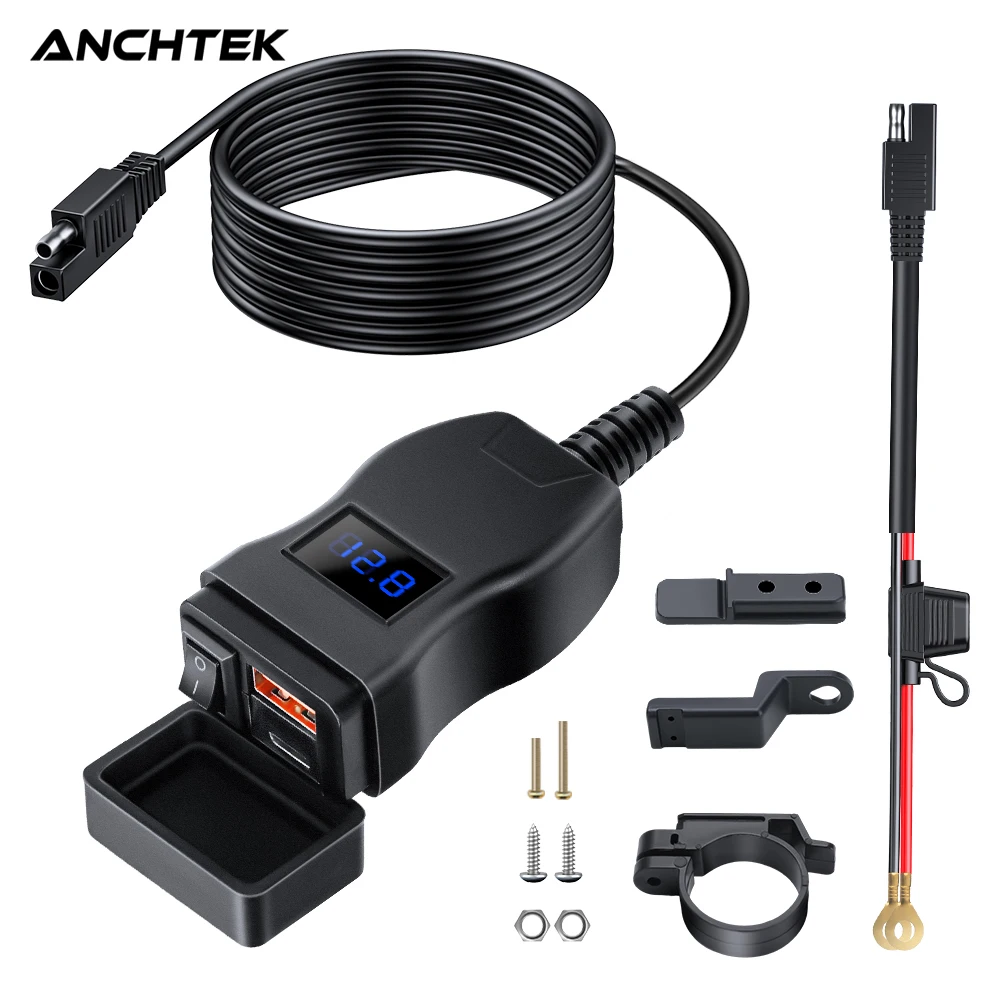 Anchtek-Motorcycle-Vehicle-Mounted-Charger-Waterproof-Adapter-12V-Phone ...