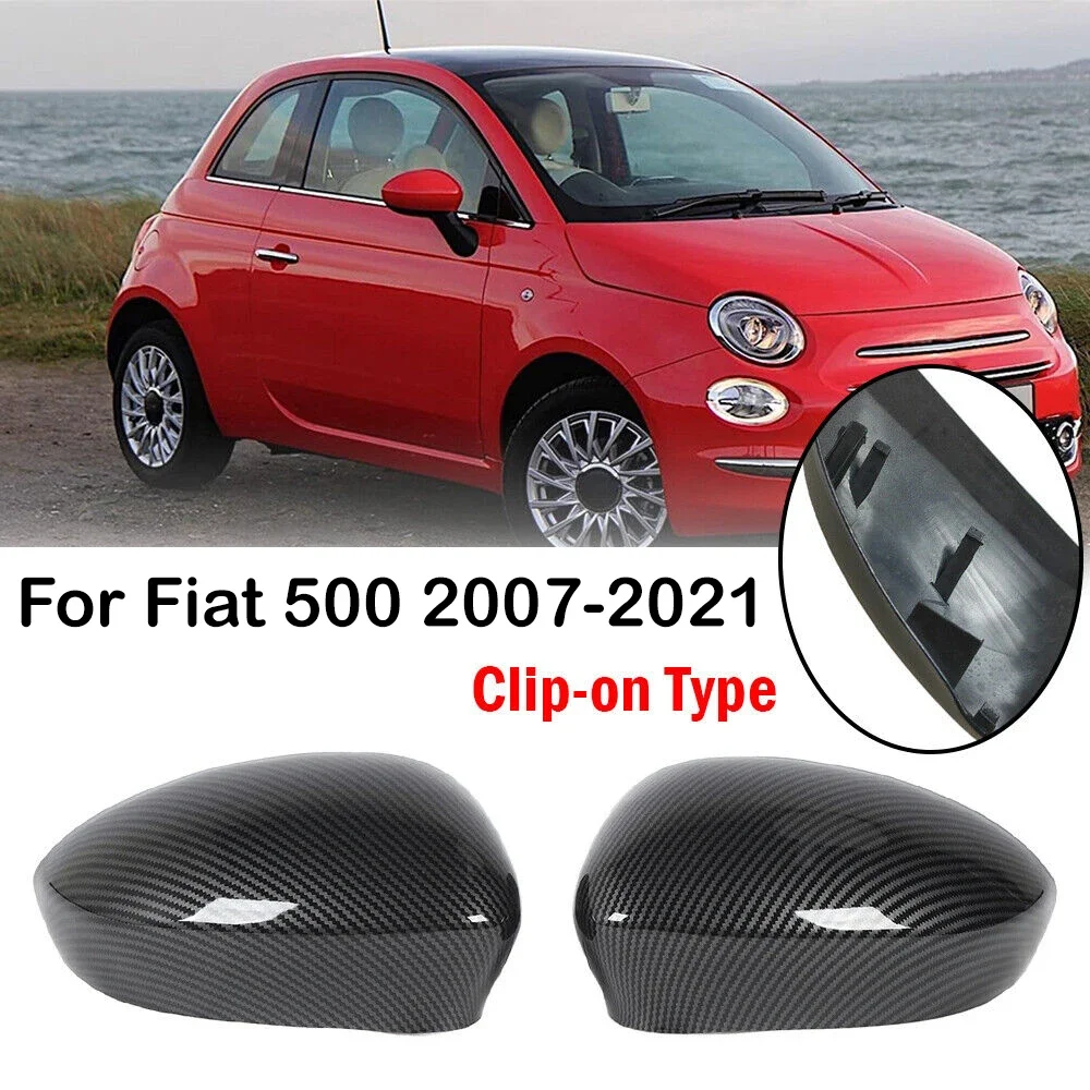 For-Fiat-500-2007-2021-Car-Replacment-Rearview-Side-Mirror-Cover-Wing ...
