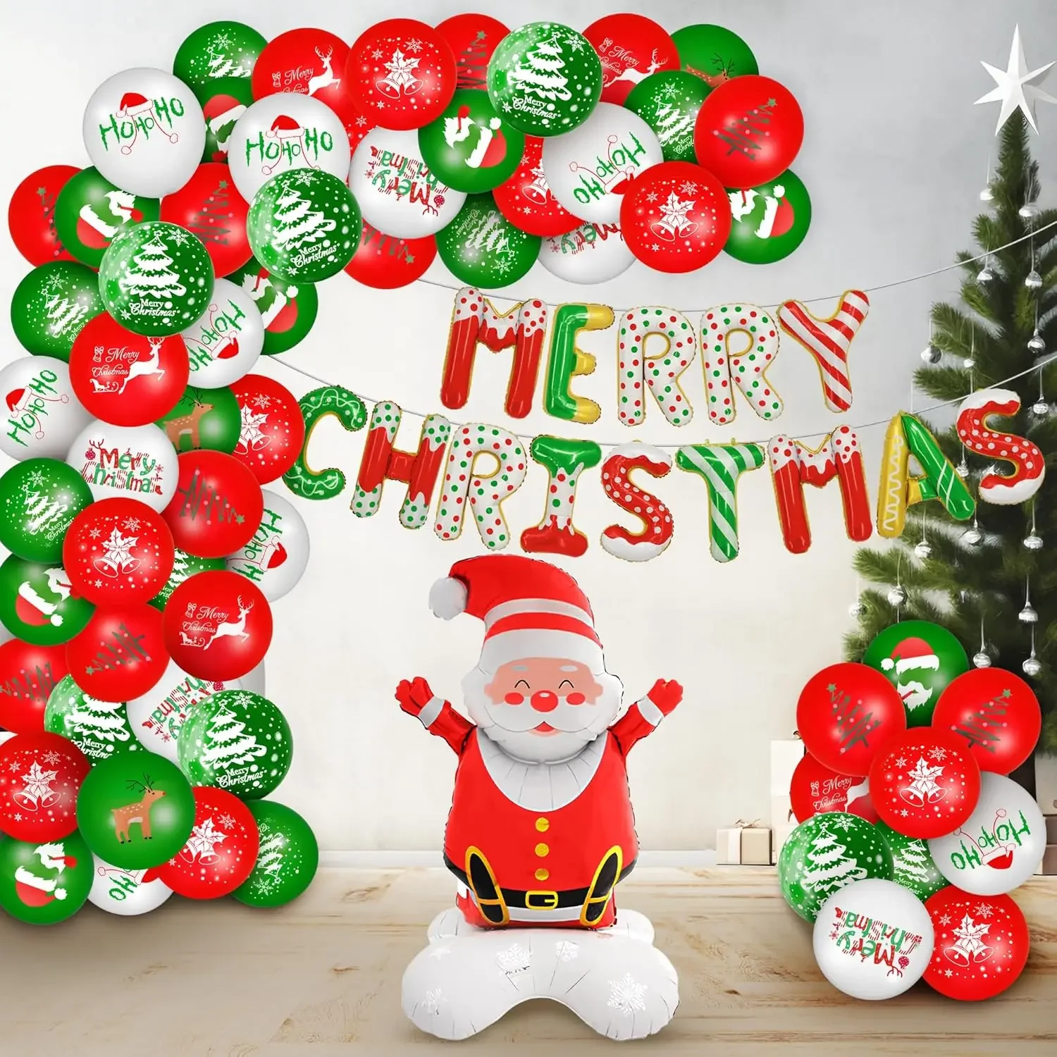 2025-New-Christmas-Balloon-Set-Red-Green-and-White-Father-Christmas ...