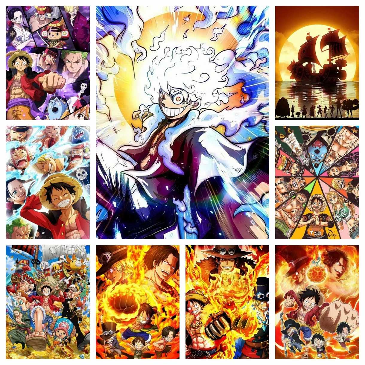 2024 New Japan Anime One Piece Luffy 5D DIY Diamond Painting Mosaic ...