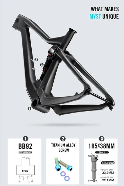 Spcycle 29er Carbon Full Suspension Mountain Bike Frame Travel 100mm XC Cross Country MTB Carbon ...