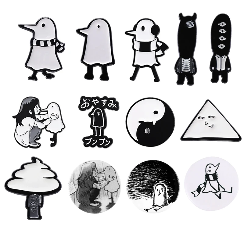 Oyasumi-Punpun-Esmalte-Pins-Custom-Lovely-Bird-Animal-Badge-Lapela-de ...