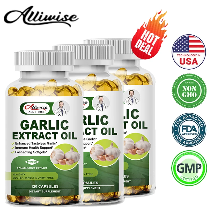 Alliwise-Organic-Garlic-Capsules-5000-Mg-Lower-Cholesterol-Promote ...