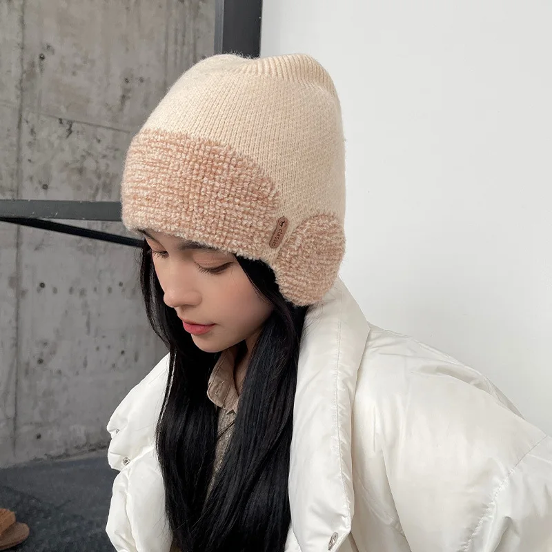 New-Unisex-Winter-Knitted-Hat-with-Ear-Protection-Fashion-Beanie-Hats ...