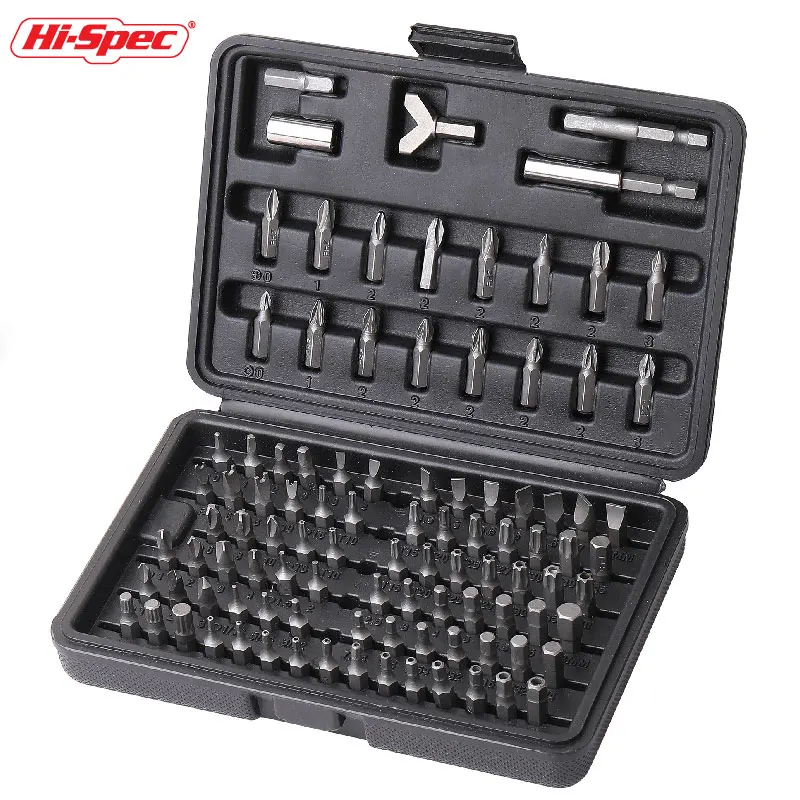 Hi-Spec-Multi-Combo-Kit-Screwdriver-Bit-Head-Set-100-Piece-Bit-Box-Hss ...
