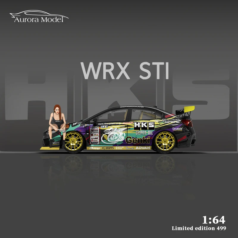 AuroraModel-1-64-STI-HKS-Painting-Alloy-Car-Model-Diecast-Model-Car-for ...