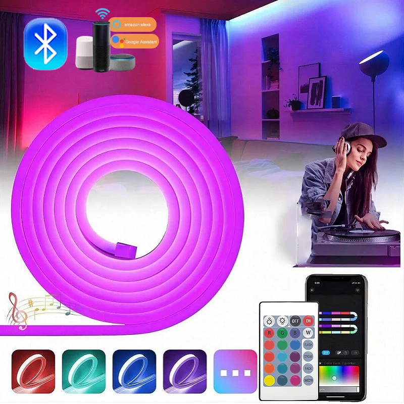 5V-USB-RGB-Neon-LED-Strip-Light-Smart-LED-Tuya-WIFI-APP-RGB-16Colors ...