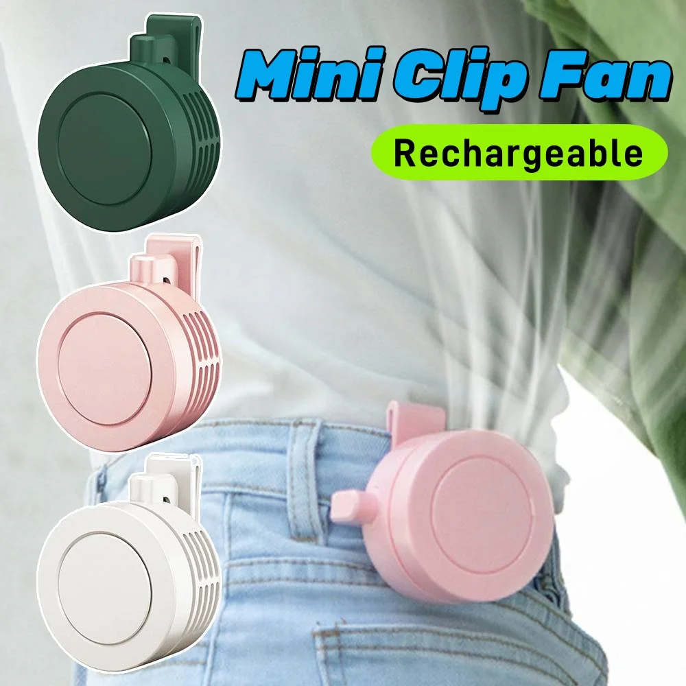 Mini Clip Fan with 3 Speeds Shirt Fan Rechargeable Battery Personal ...