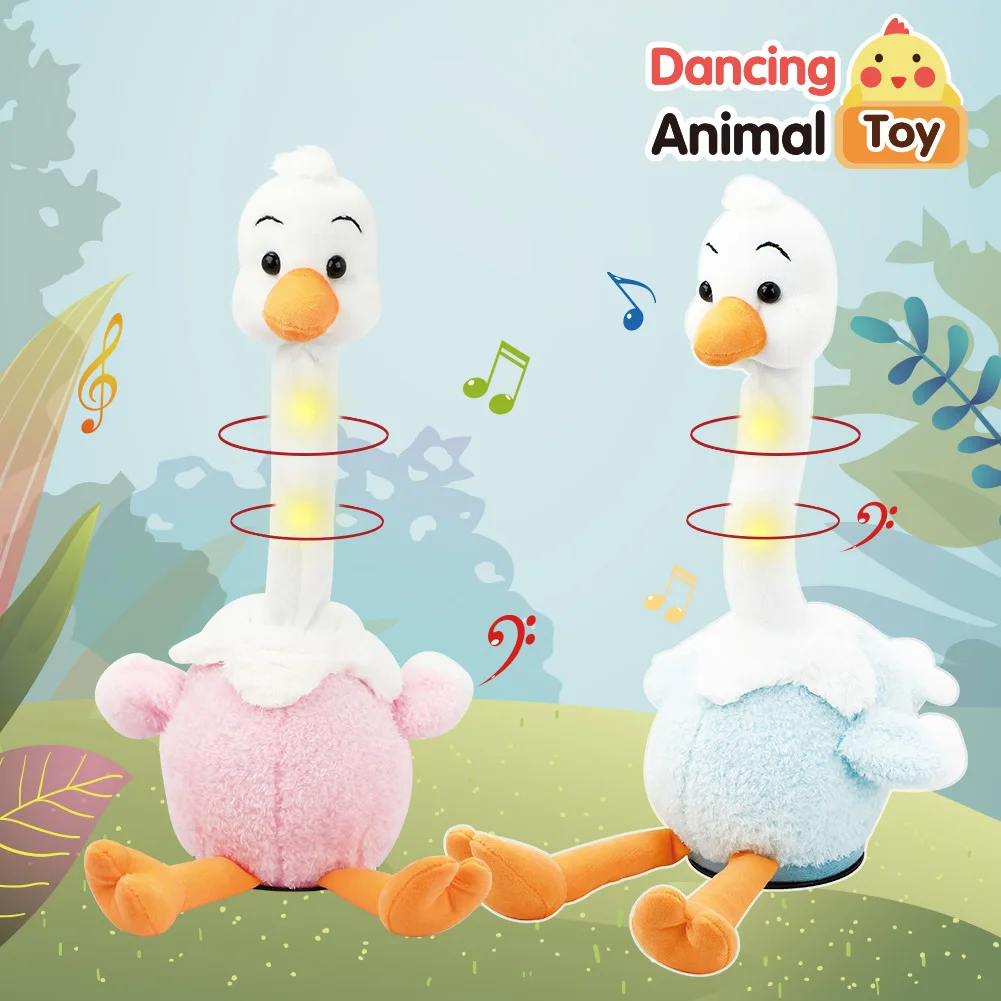 Cartoon-Cute-Simulation-Dancing-Ostrich-Twisted-Neck-Toy-With-Lights ...