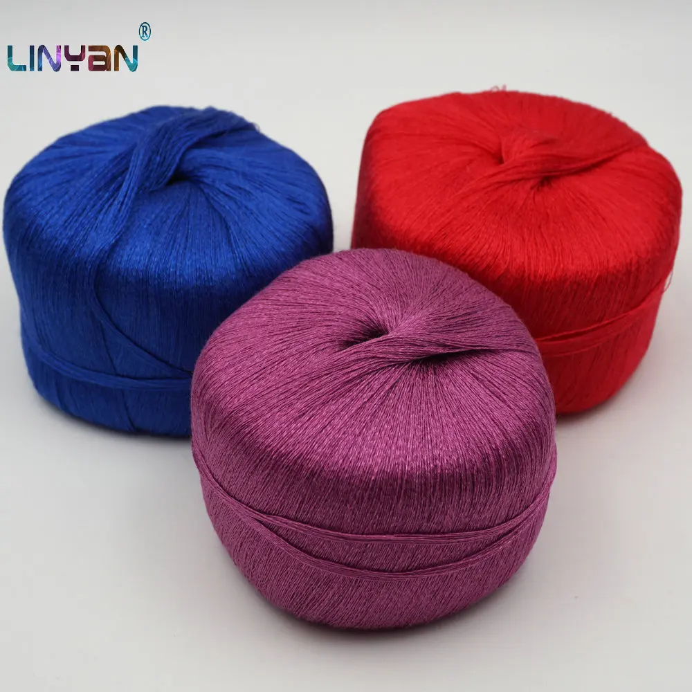 3 Balls*100g Ice Silk Embroidery Thread Summer Crochet Yamamai Silk ...