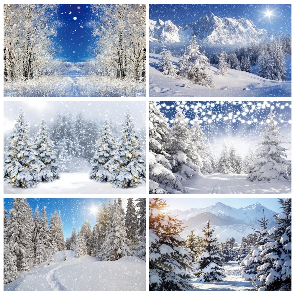 Christmas-Winter-Snow-Scene-Backdrop-for-Photography-Forest-Mountain ...