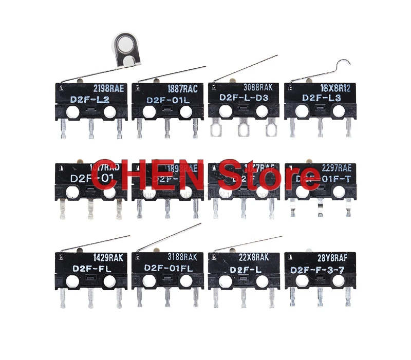 Interruptor de micromovimiento de 2 piezas, D2F, D2F-L, D2F-L2, D2F-L3, D2F-01L, D2F-L3-D, D2F-L ...