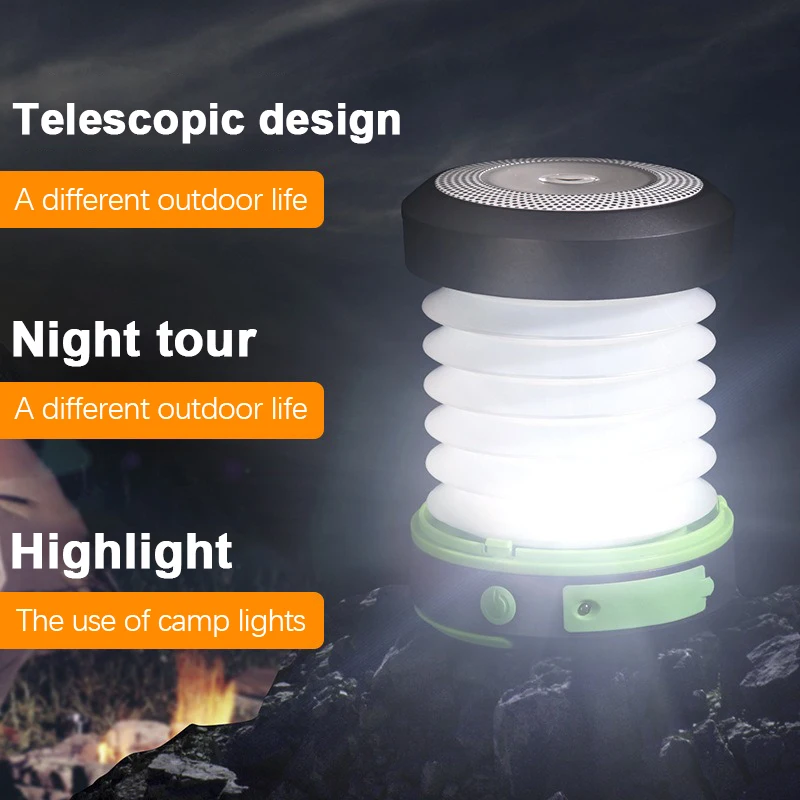Camping Light Solar Rechargable Foldable Portable Lantern Power Bank ...