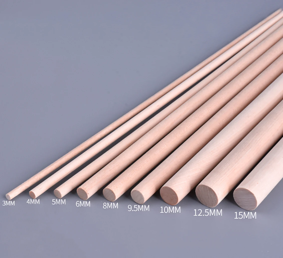 Solid Round Wood Rod Wood Strip Diameter 2/2.5/3/4/5/6/8/10/20mm Length ...