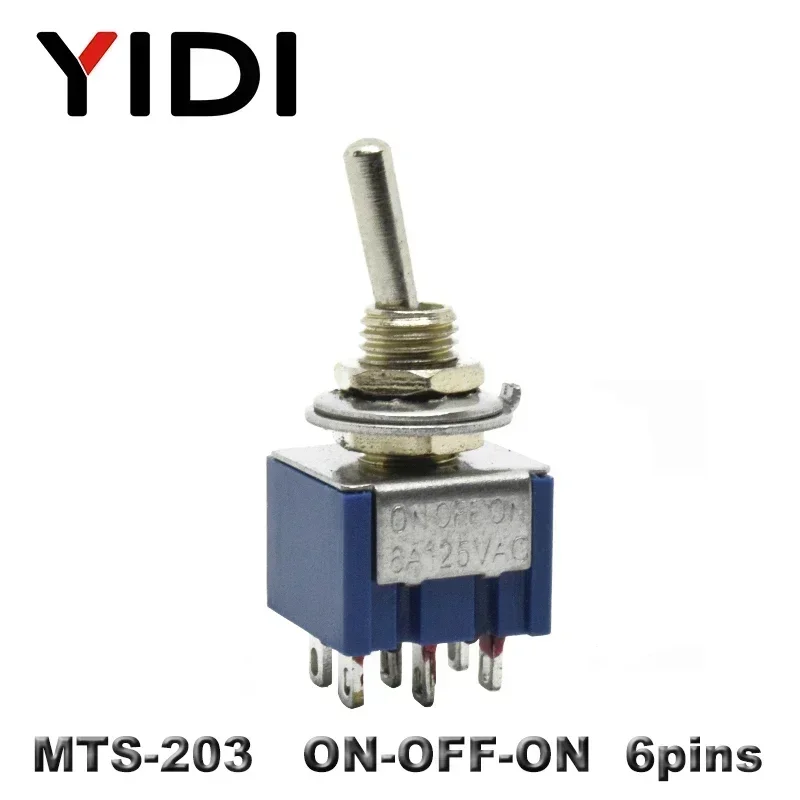 5 piezas 10 piezas MTS-102 103 MTS-202 203 Interruptor de palanca 6A 125VAC encendido encendido ...