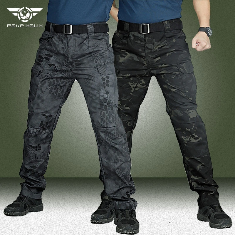 Camo Tactical Pants Men Military Multi pocket Wear resistant Combat ...