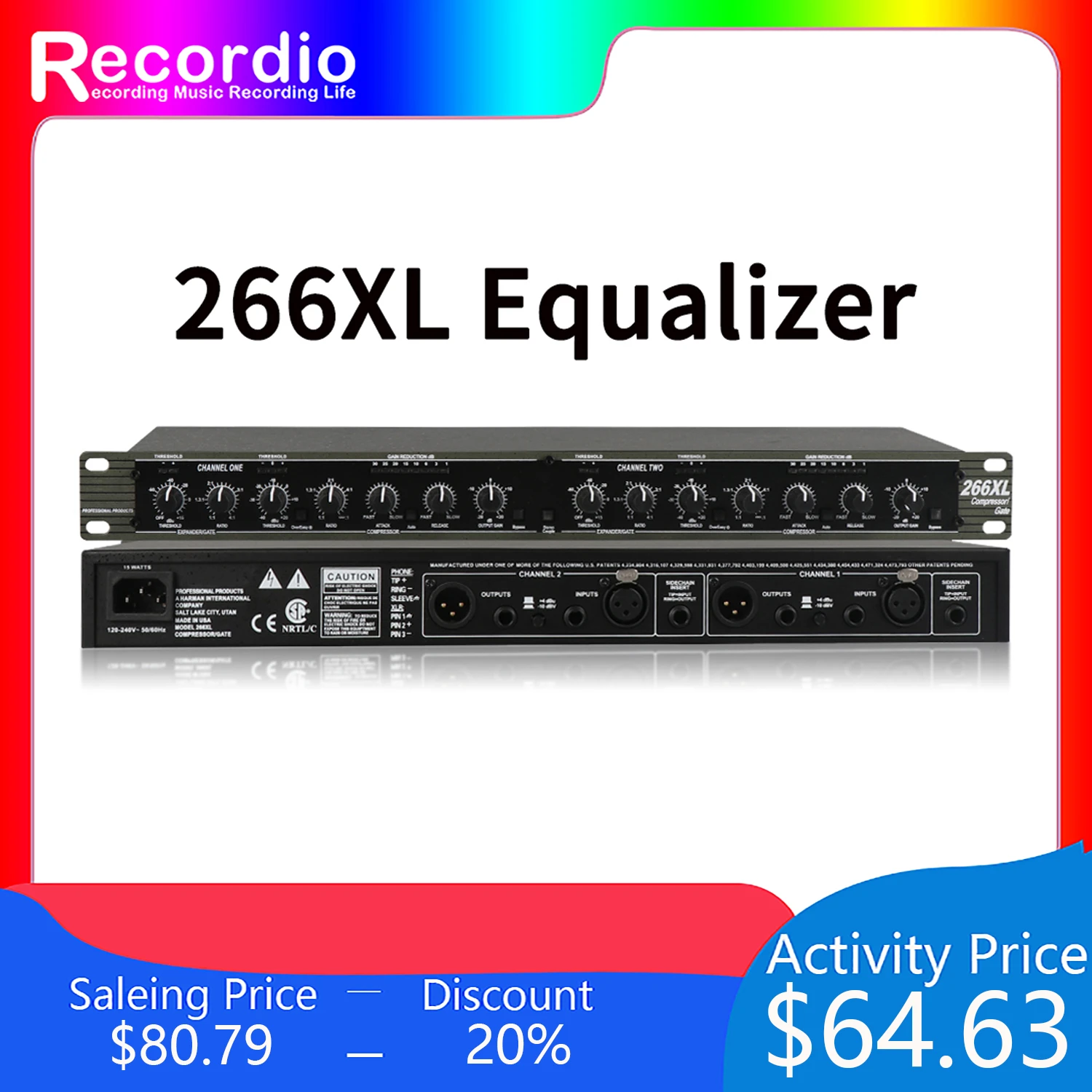 GAX 266 사운드 시스템 장비, DJ 오디오, 전문 정밀 극대화, 듀얼 채널 컴프레서 리미터, 266XL 스피커 리미터|DJ ...