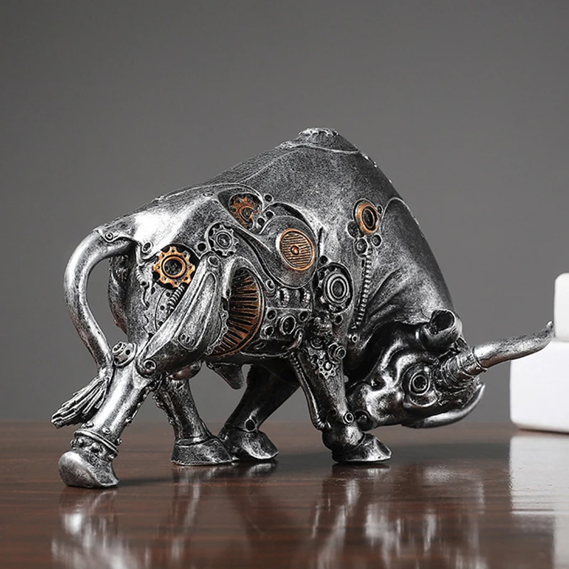 Steampunk-Bull-Resina-Est-tuas-de-Arte-Estatuetas-de-Animais-Decora-o ...