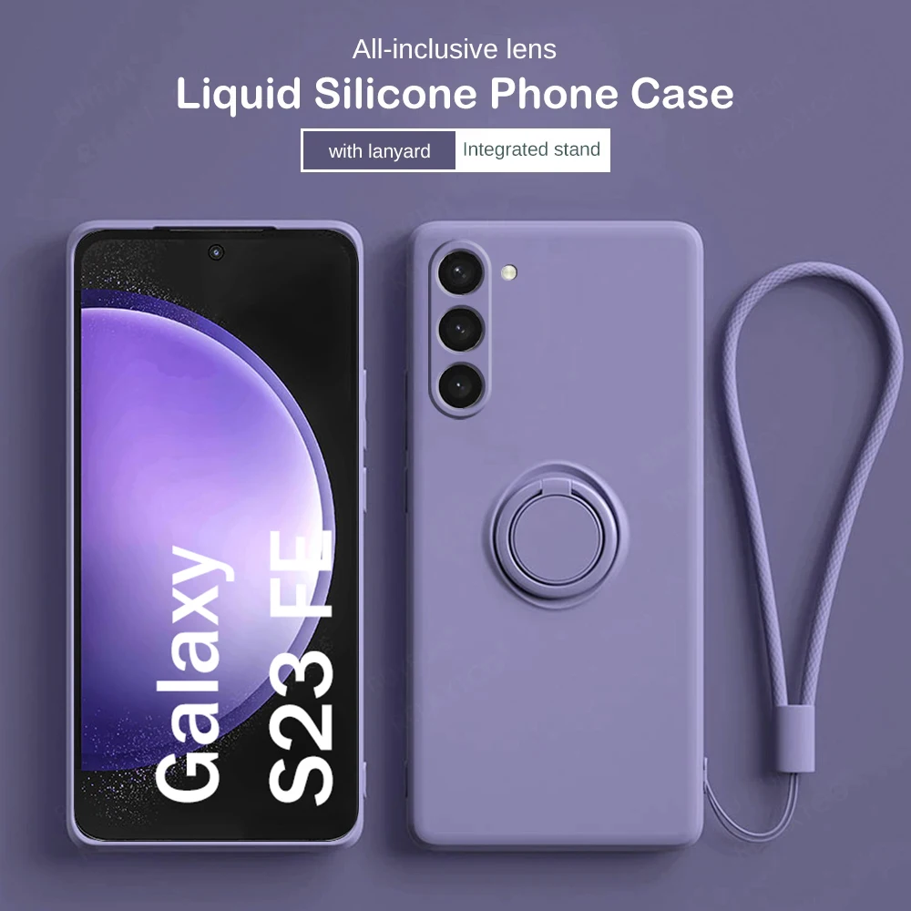 Sumsung S 23 FE Case Liquid Silicone Soft Cover For Samsung Galaxy S23 FE S23FE Magnet Holder ...