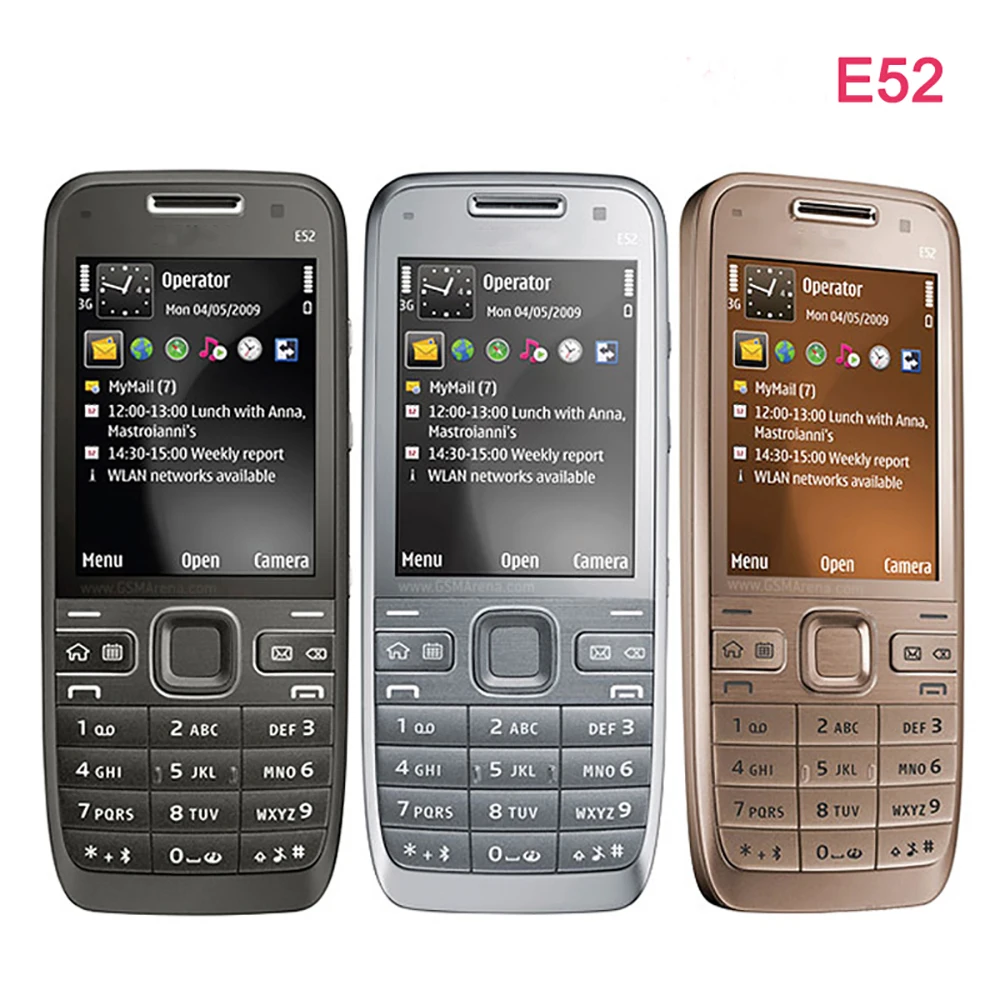 Original E52 Mobile Cell Phone Unlocked Bluetooth WIFI GPS 3G Russian ...