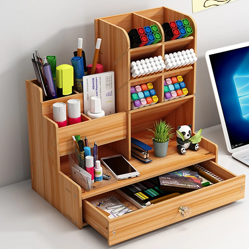 Pen-Holder-Organizer-Storage-Box-Modern-Student-Desktop-Pen-Rack-Office ...